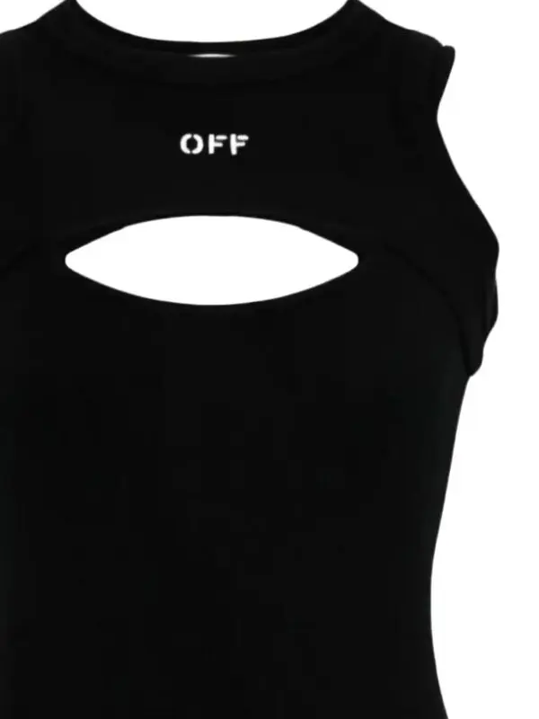 Off-White Cutout Fitted Dress