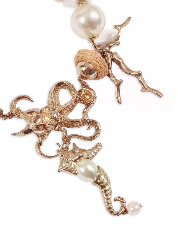 Max Mara Sea-embellishment Necklace - Gold