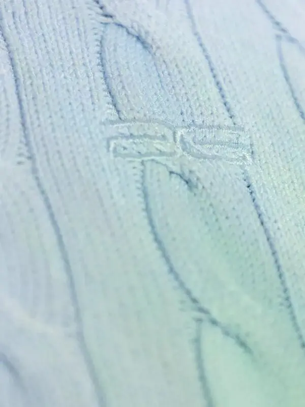 GESTUZ Cable-knit Polo Top