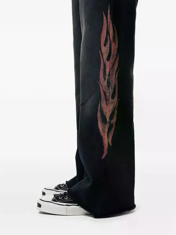 KAMIYA Bootcut Trousers With Flame Print