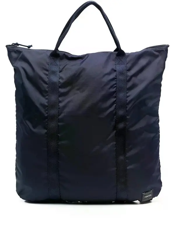 PORTER-YOSHIDA & CO Logo-patch Zipped Backpack - Blue