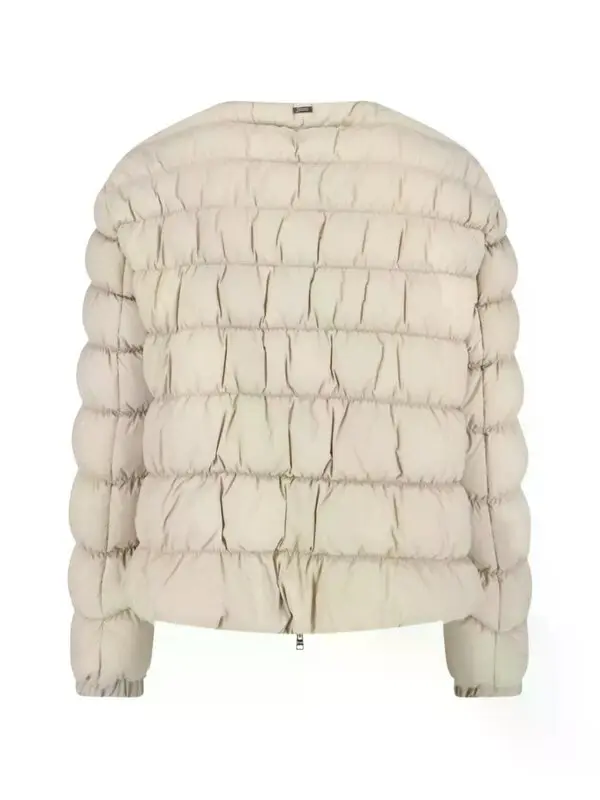 Herno Quilted Zip Up Coat - Neutrals