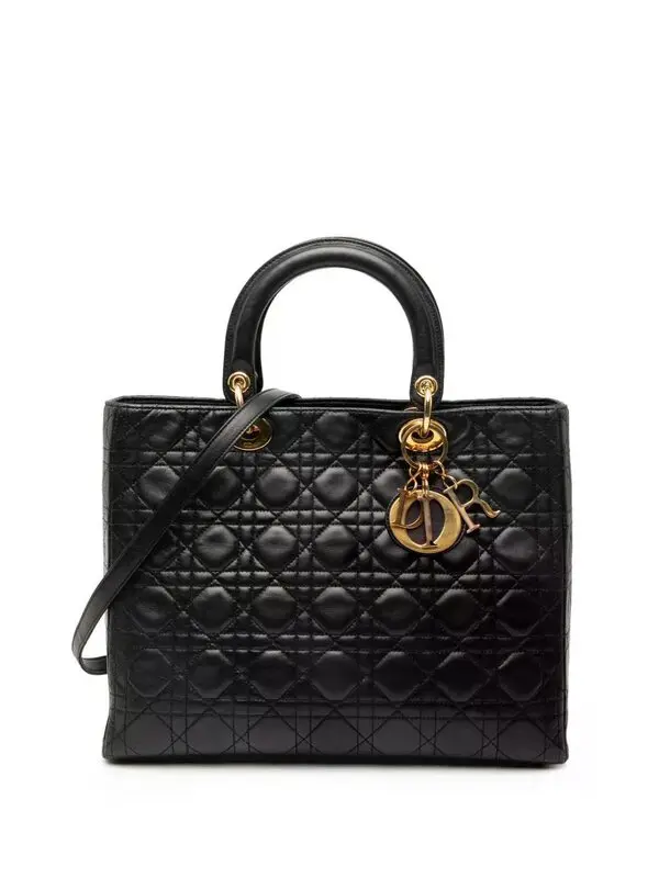 Dior 1997 Large Cannage Lady Satchel - Black