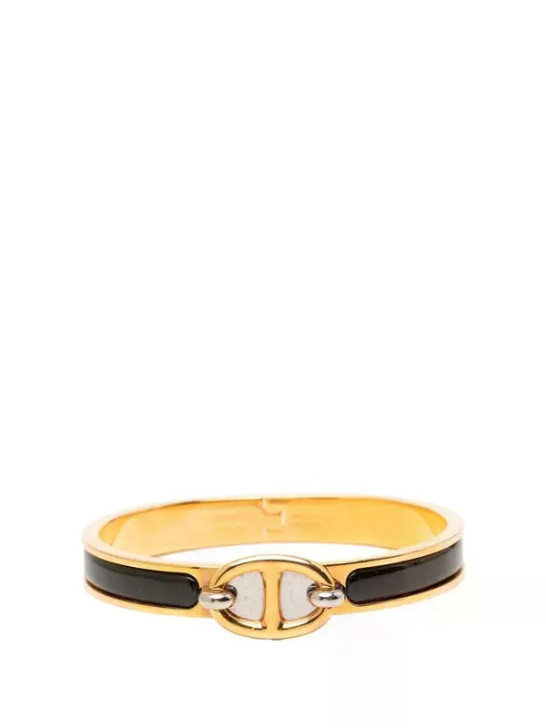Hermès 2010-2025 Mini Enamel Clic Chaine D Ancre Bracelet Pm Costume - Black