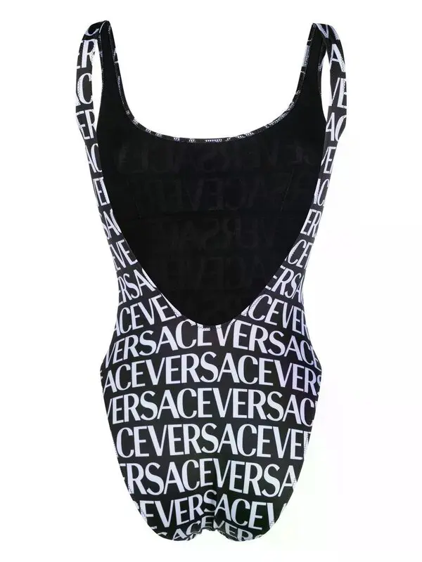 Versace All-over Logo Print One-piece
