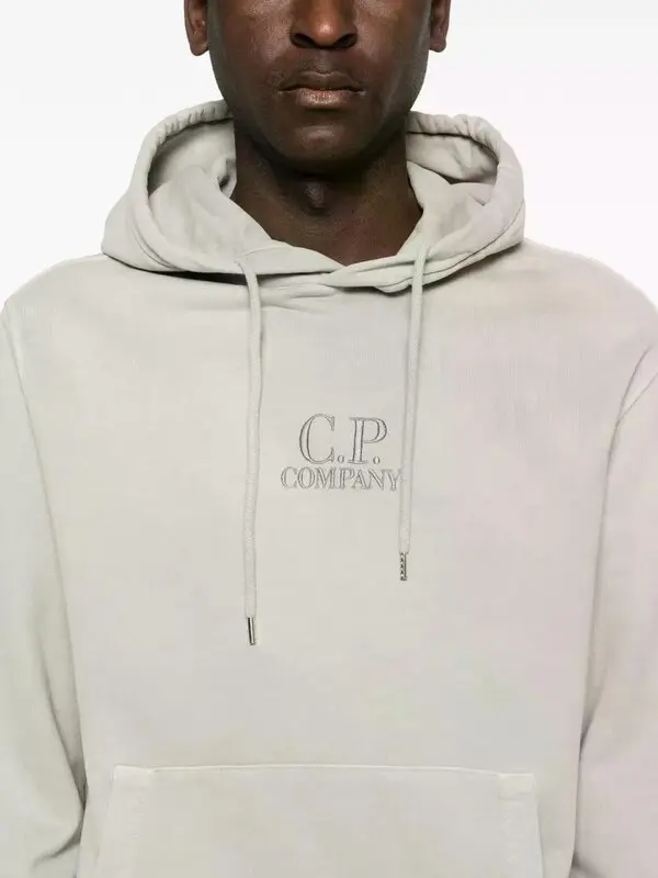 C.P. COMPANY Hooded Sweatshirt With Kangaroo Pocket - Grey
