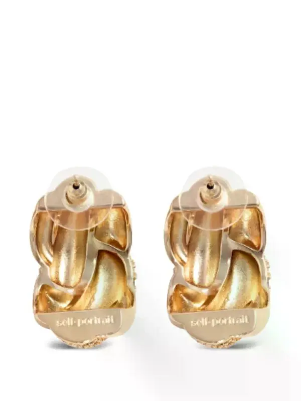 SELF-PORTRAIT Crystal-embellished Link Earrings