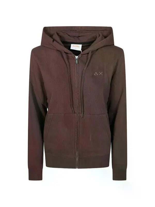 SUN 68 Zipped Hoodie - Brown