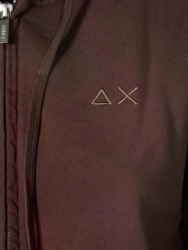 SUN 68 Zipped Hoodie - Brown