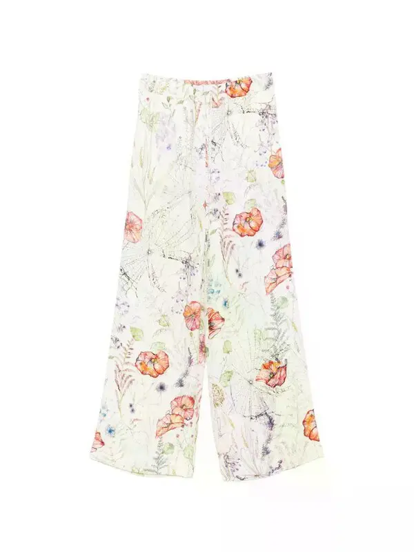 Alexander McQueen Floral Print Trousers - Neutrals