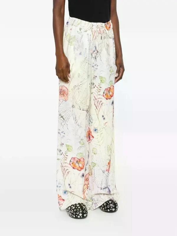 Alexander McQueen Floral Print Trousers - Neutrals