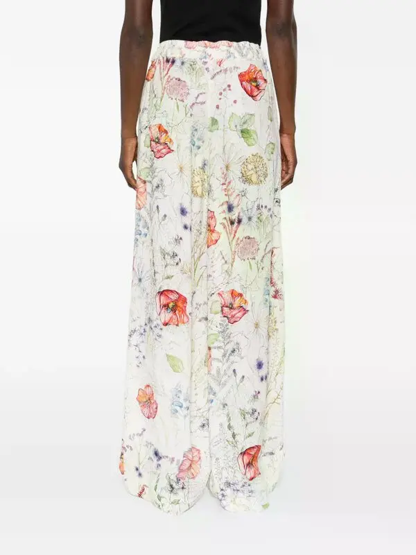Alexander McQueen Floral Print Trousers - Neutrals