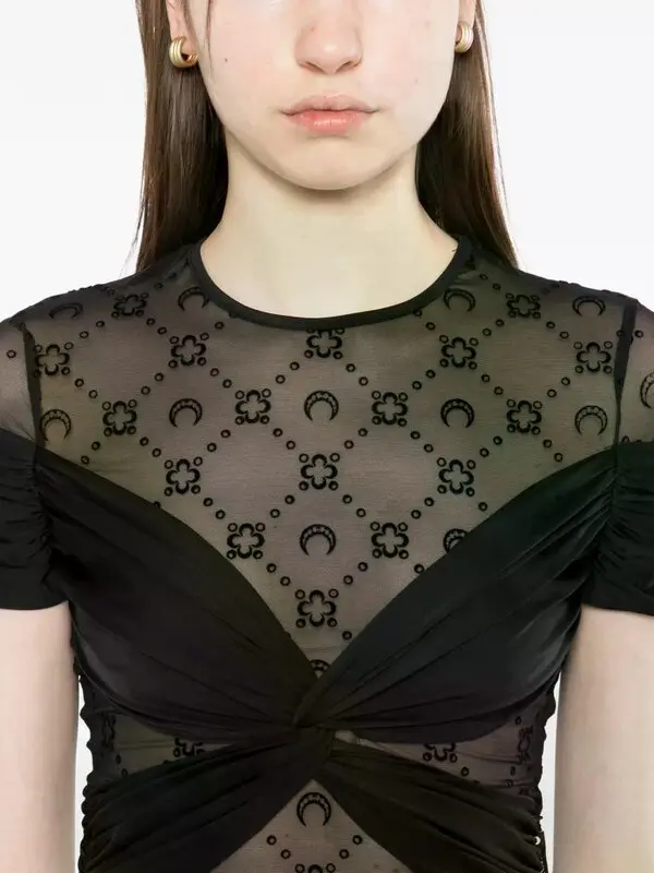 MARINE SERRE Draped Jersey Bodysuit