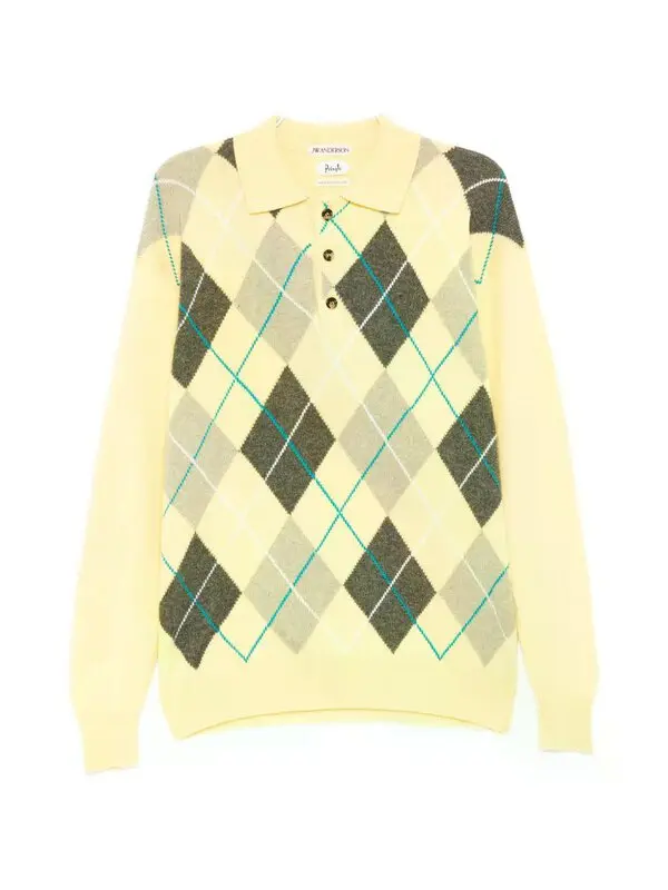 JW Anderson Argyle Knitwear - Yellow