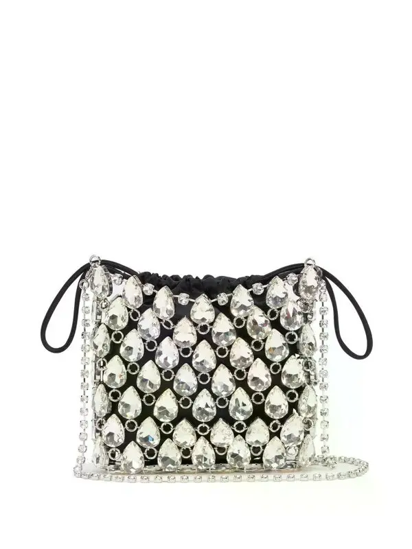SELF-PORTRAIT Crystal-embellished Drawstring Backpack - Argento