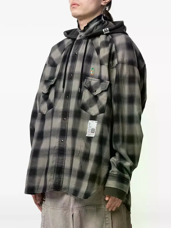 Mihara Yasuhiro Checkered Hooded Shirt