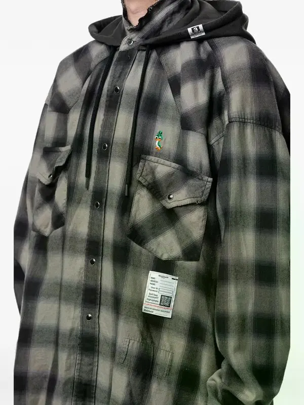 Mihara Yasuhiro Checkered Hooded Shirt