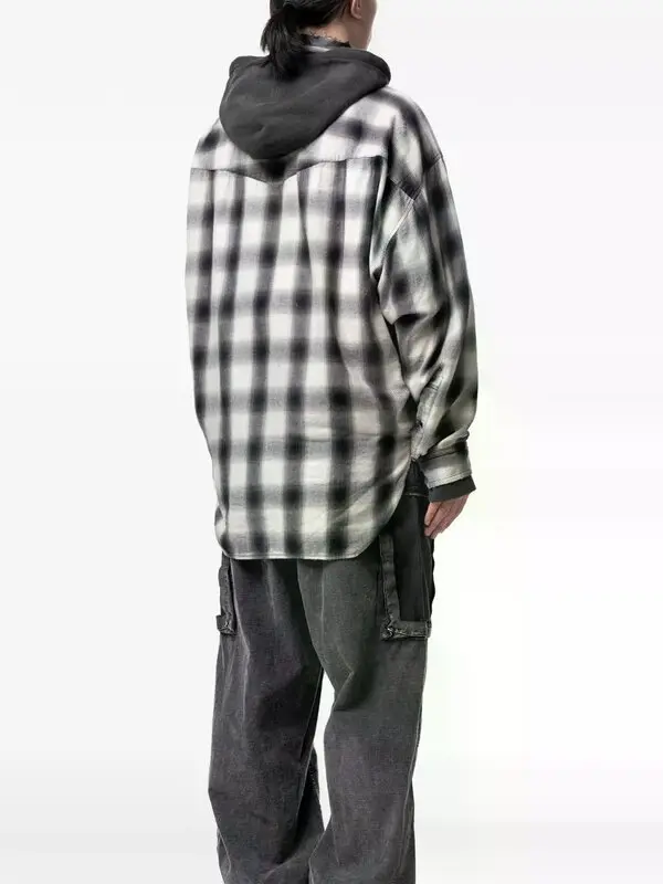 Mihara Yasuhiro Hooded Checkered Shirt - Black
