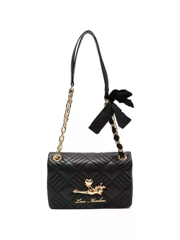 Moschino Quilted Chain Shoulder Bag - Black