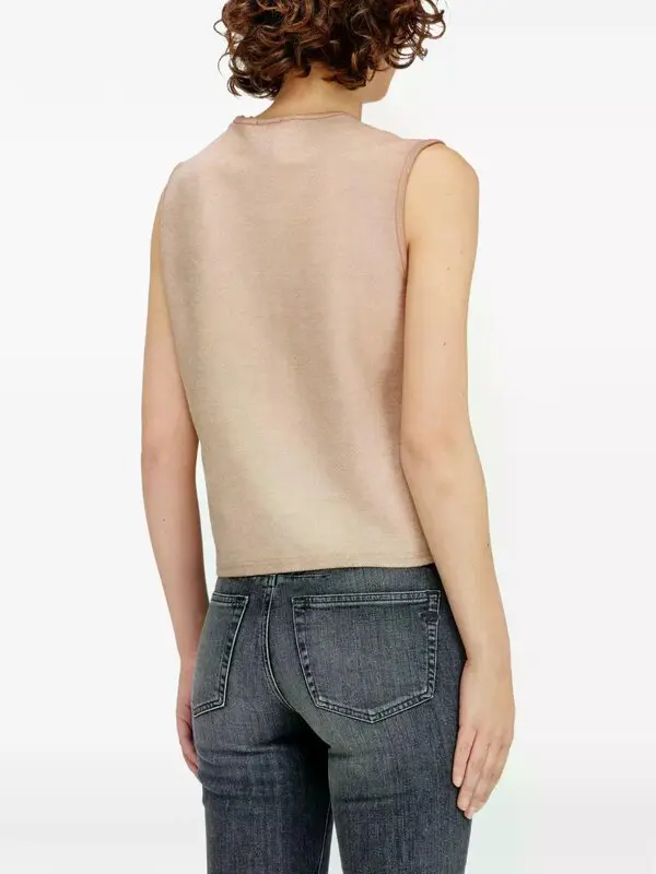 DIESEL® Sleeveless Top With Devoré Threads - Neutrals