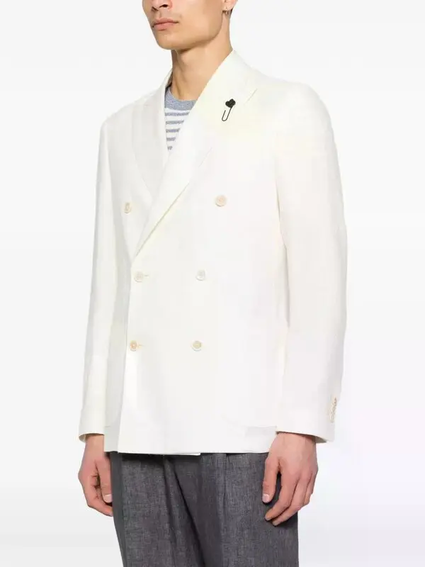 LARDINI Double-breasted Blazer - Neutrals