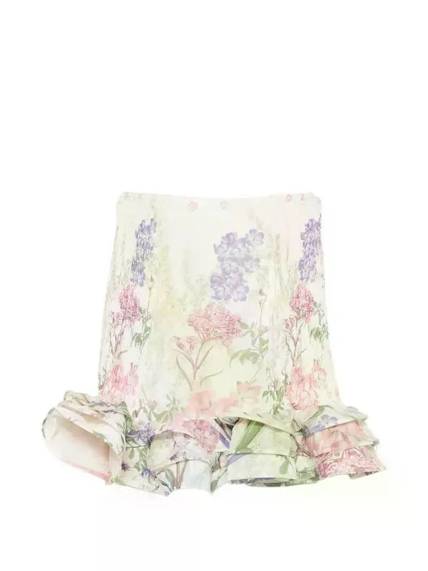 Charo Ruiz Ibiza Turma Floral Mini Skirt - Neutrals