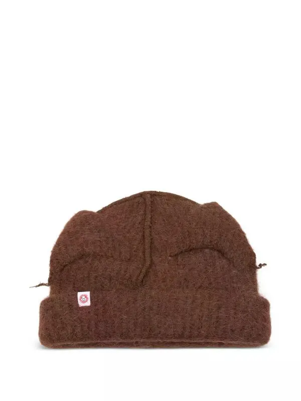 CHARLES JEFFREY Chunky Knit Beanie Hat - Brown