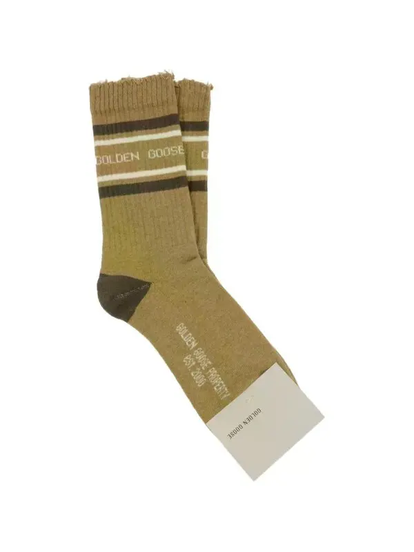 GOLDEN GOOSE Logo-detail Socks - Green