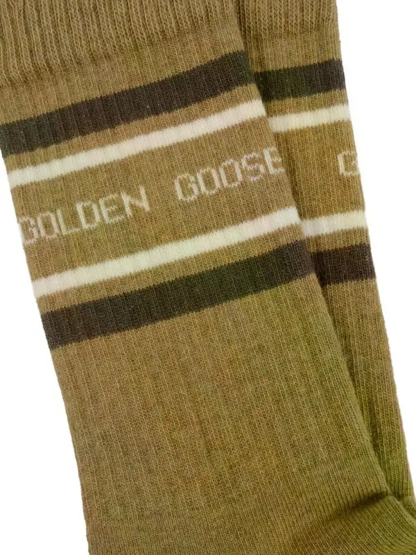 GOLDEN GOOSE Logo-detail Socks - Green