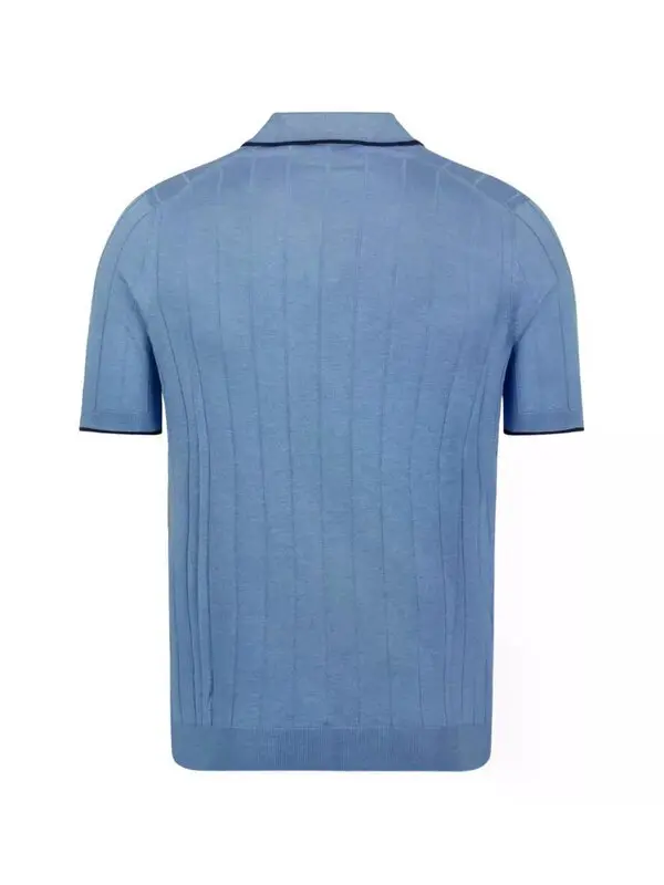 GRAN SASSO Ribbed V-neck T-shirt - Blue
