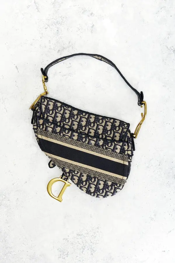 Dior Trotter Oblique Saddle Bag - Blue