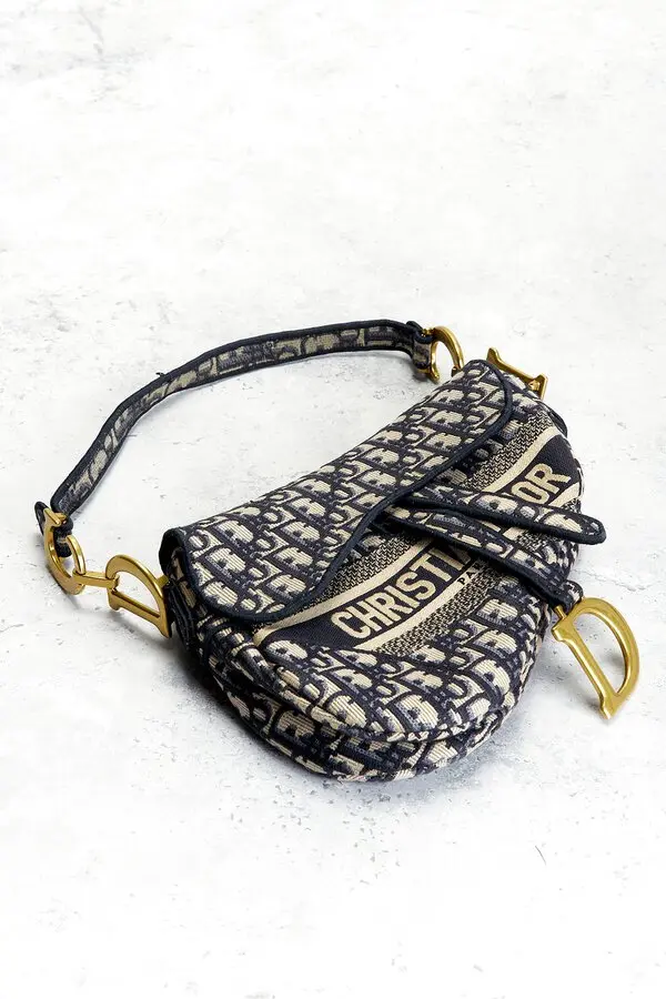 Dior Trotter Oblique Saddle Bag - Blue