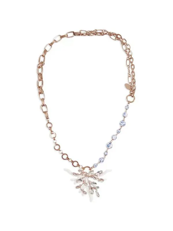 Max Mara Beaded Link Chain Necklace - Pink