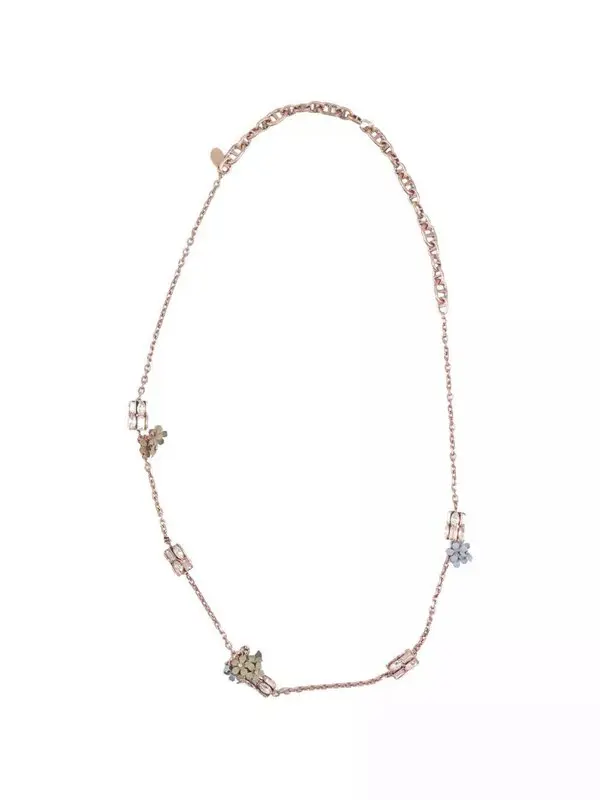 Max Mara Flower-detail Earrings And Necklace Set - Pink