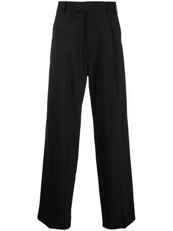 PT TORINO Tailored Straight-leg Wool Trousers - Black