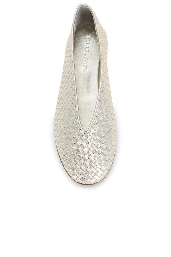 Bottega Veneta Rosa Ballet Flat - Platinum