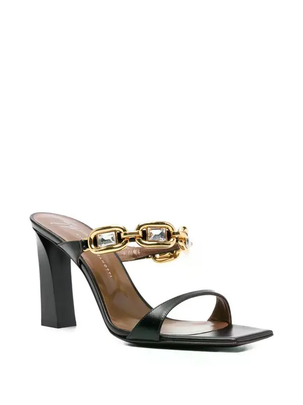 GIUSEPPE ZANOTTI Chain Embellished Sandals - Black