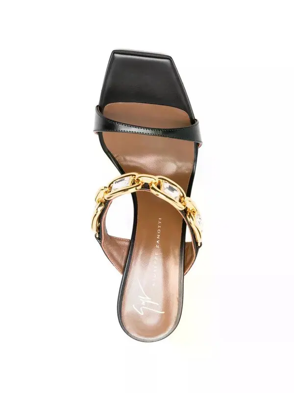 GIUSEPPE ZANOTTI Chain Embellished Sandals - Black