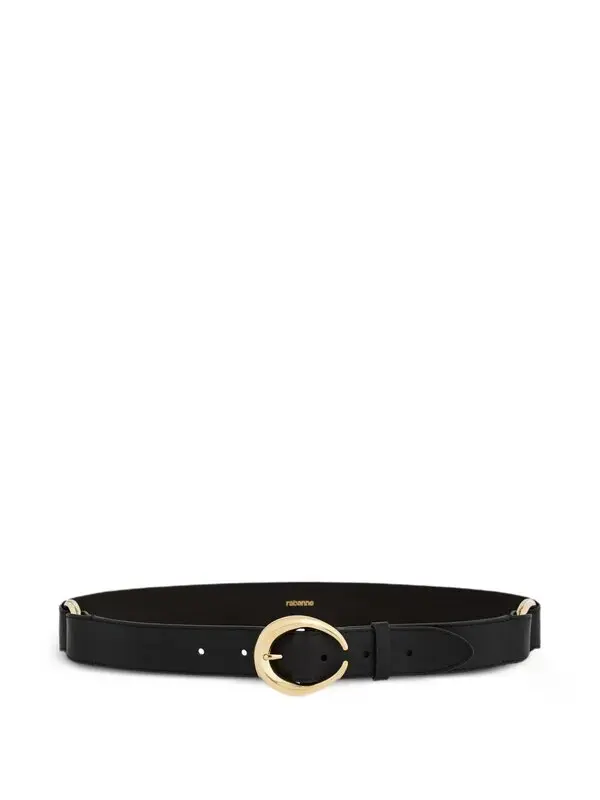 Rabanne Ring-buckle Leather Belt - Black