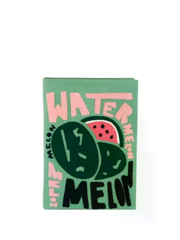 OLYMPIA LE-TAN Fox & Velvet Watermelon Book Clutch - Green