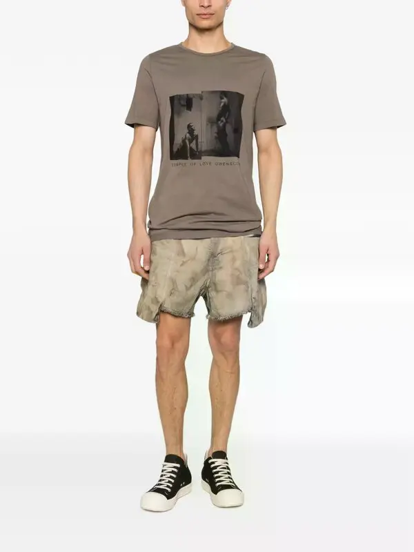 Rick Owens Level T Graphic-print Ribbon-detail T-shirt
