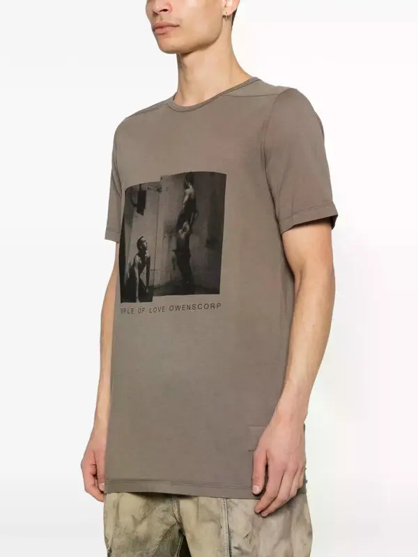 Rick Owens Level T Graphic-print Ribbon-detail T-shirt