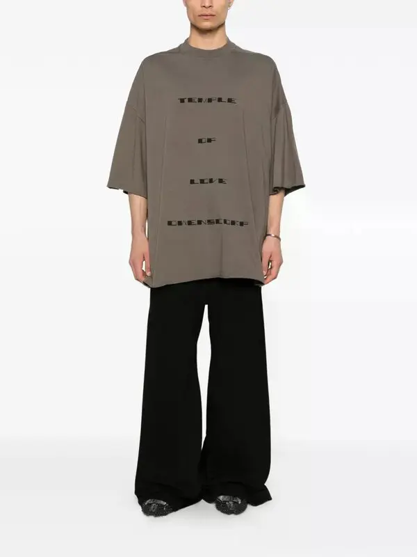 Rick Owens Tommy Text-graphic T-shirt - Green