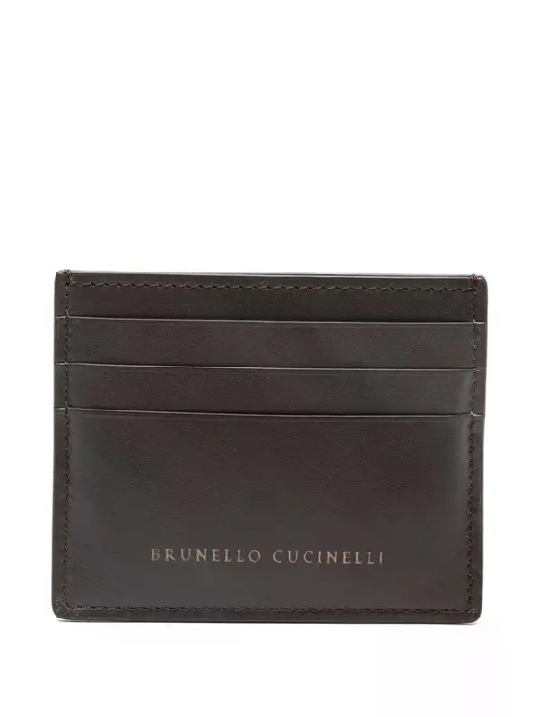 Brunello Cucinelli Logo-detail Card Holder - Brown