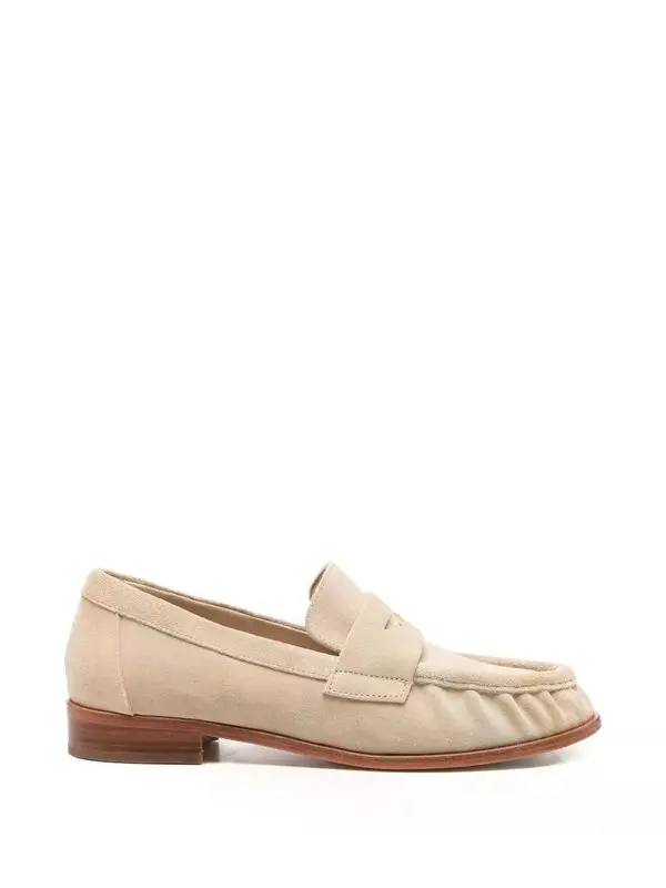 STRATEGIA SHOES Penny Suede Loafers - Neutrals