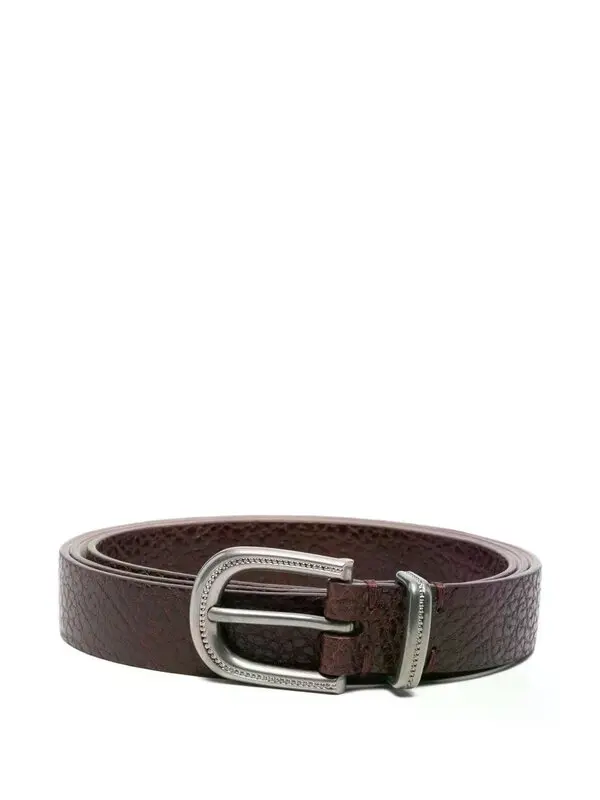 Brunello Cucinelli Textured Buckle Belt - Red