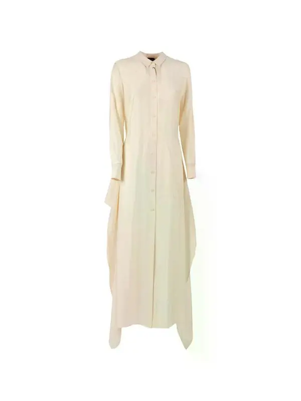 Emporio Armani Tie-front Midi Shirt Dress - Neutrals