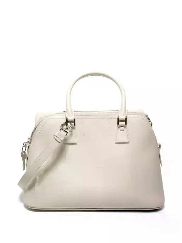 MAISON MARGIELA 2015-2025 Medium 5ac Leather Tote Bag - Neutrals