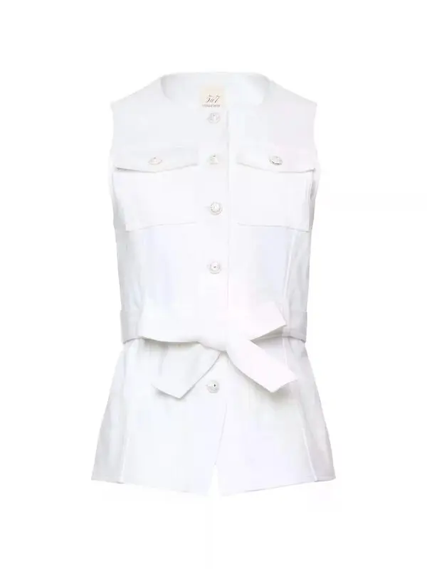 Cinq À Sept Button Belted Top