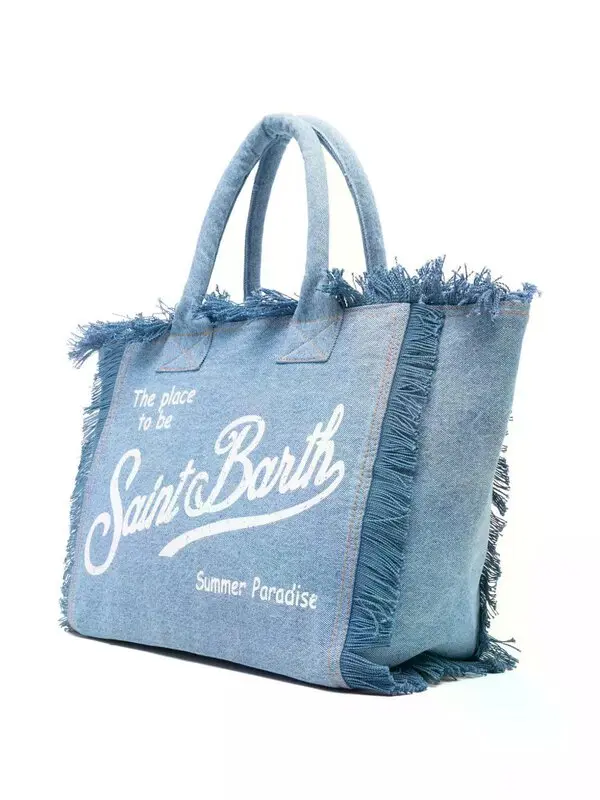 MC2 SAINT BARTH Frayed-detail Tote Bag - Blue